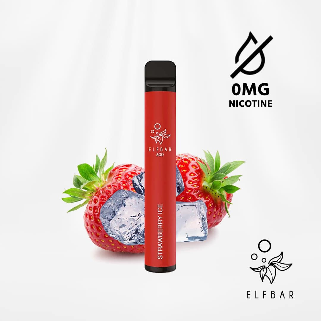 ELFBAR 600 Strawberry ICE ohne Nikotin | Einweg Vape / 0mg