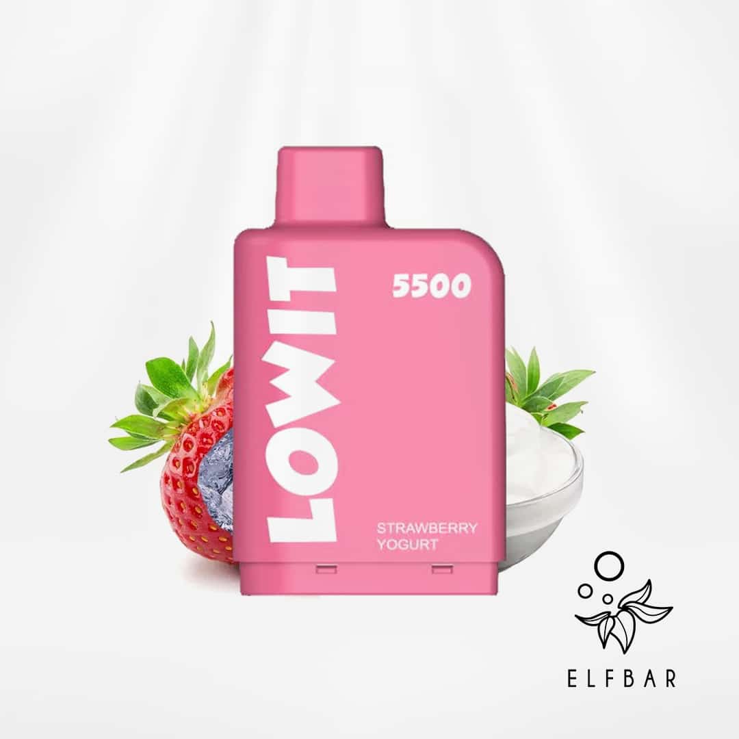 ELFBAR LOWIT 5500 Strawberry Yogurt | Liquid Pod 5500 puffs